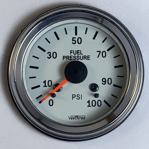 Fuel Pressure Gauge (White dial/Chrome bezel) – Veethree