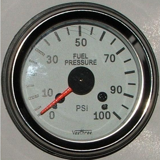 Fuel Gauges (White dial/Chrome bezel) best Fuel Pressure Gauges