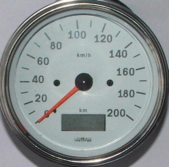 Speedometer (White dial/Chrome bezel) – Programmable – Veethree