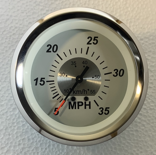 Speedometer (White Sterling) 35mph Marine Boat With Pitot Kit – Veethree